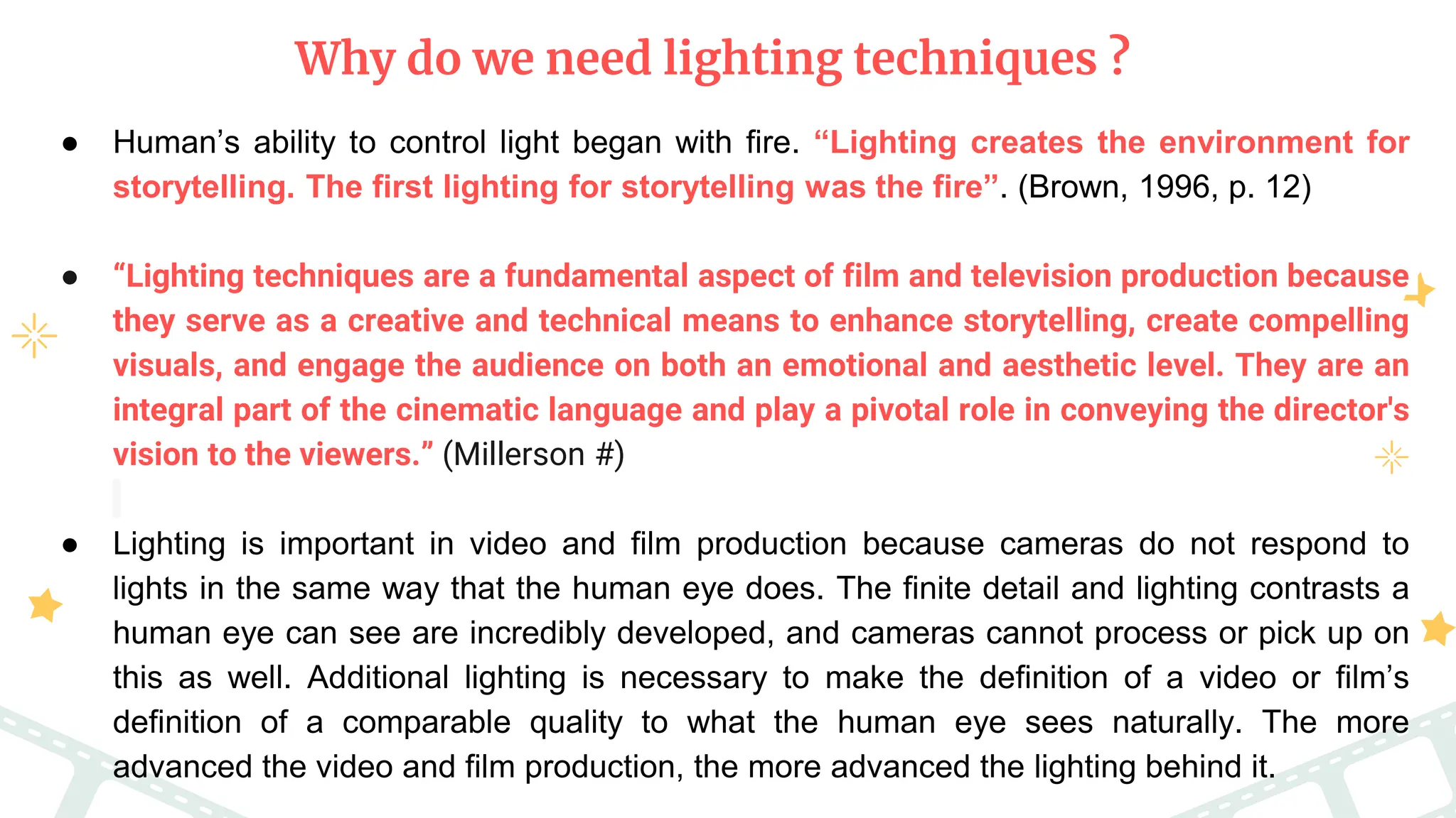 Role of Lighting in Film and Television - Paper 204 | PPTX