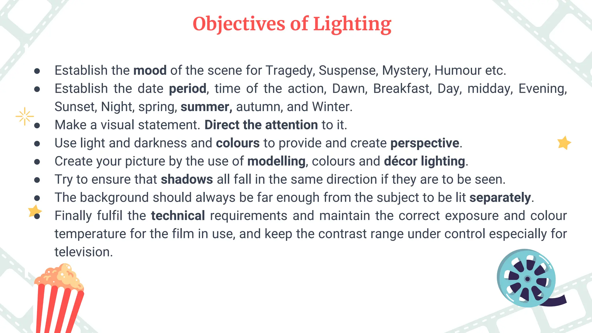 Role of Lighting in Film and Television - Paper 204 | PPTX