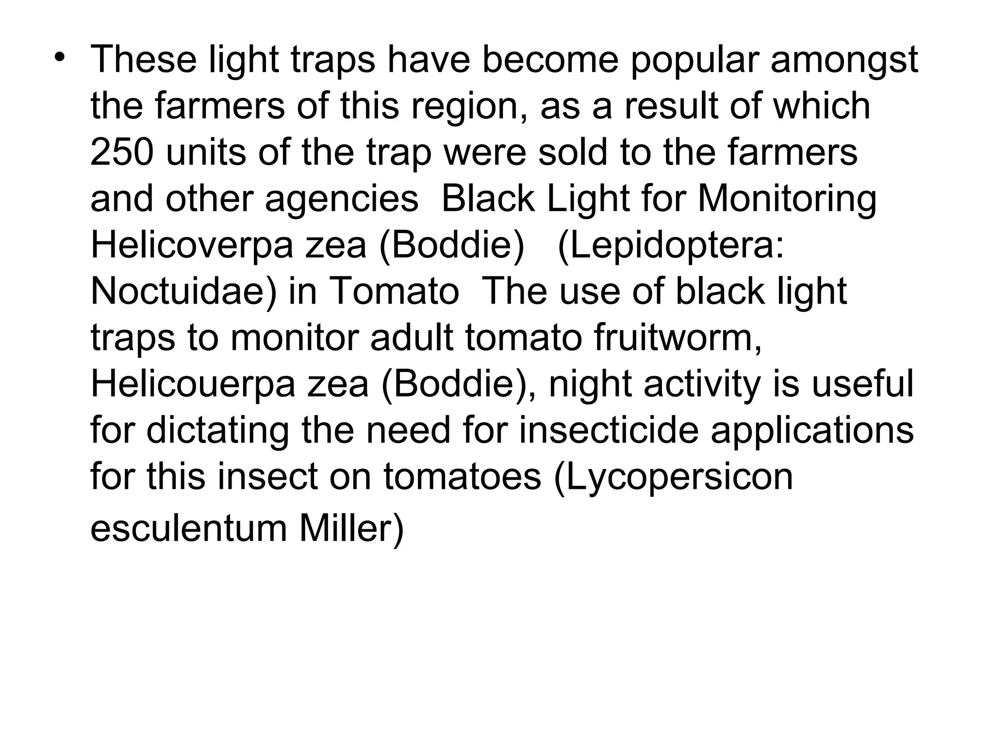 Role of light traps presentation | PPT