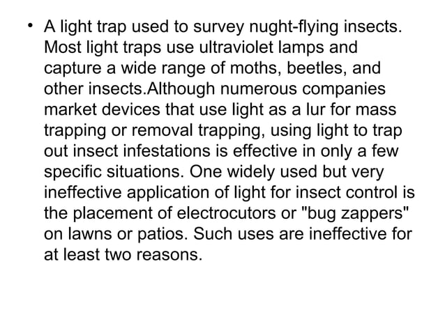 Role of light traps presentation | PPT