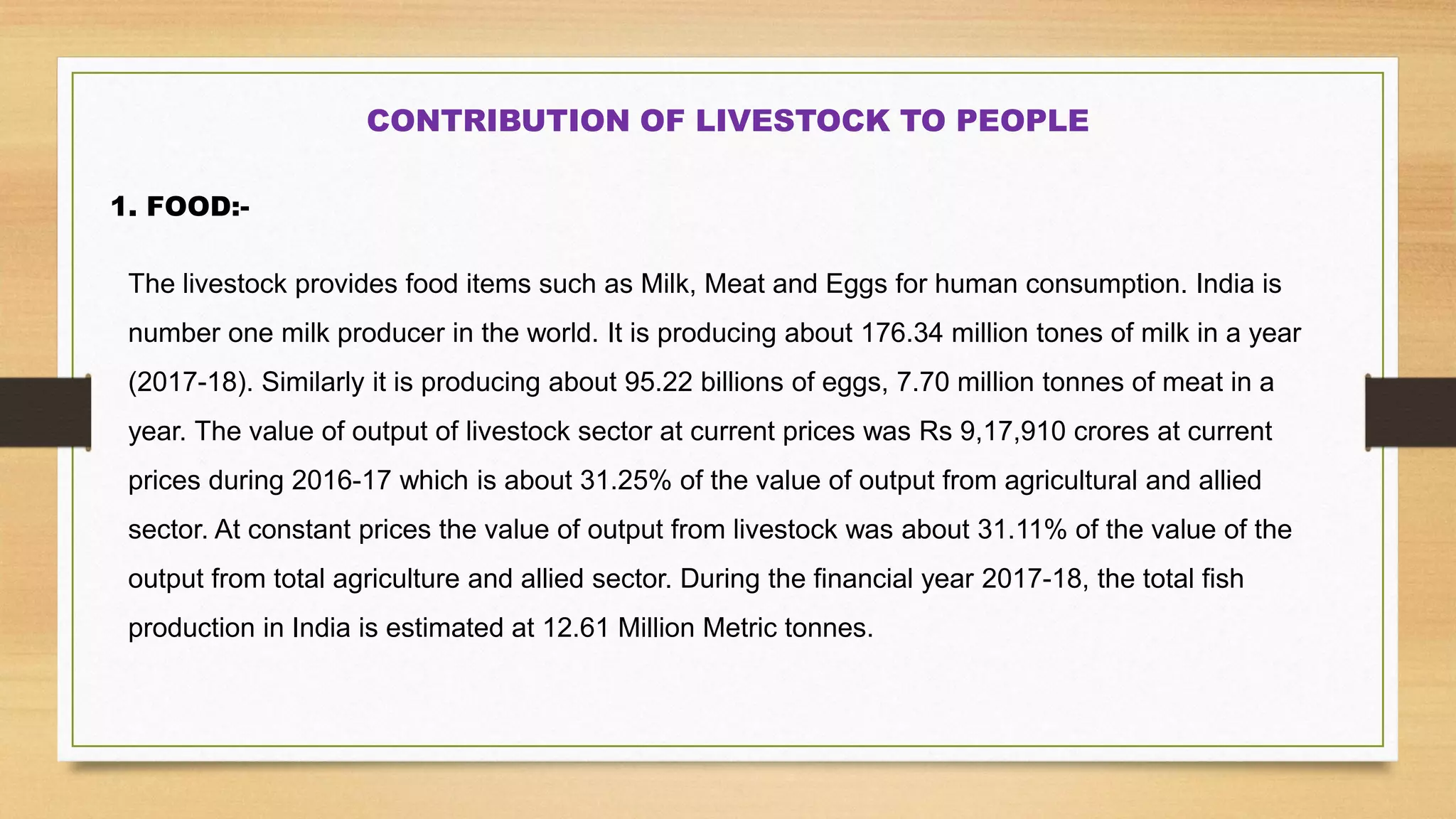 Role of livestock in national economy | PDF