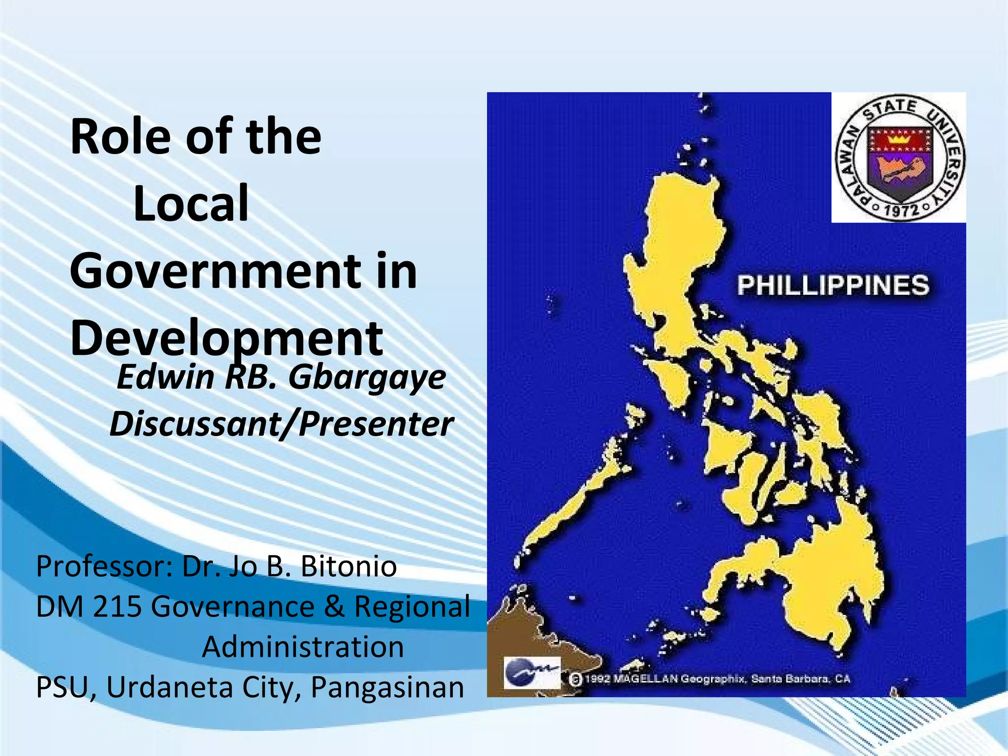 Role of Local Government | PPT
