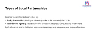 Role of Local Partners in UAE LLCs: Regulations and Best Practices | PPTX