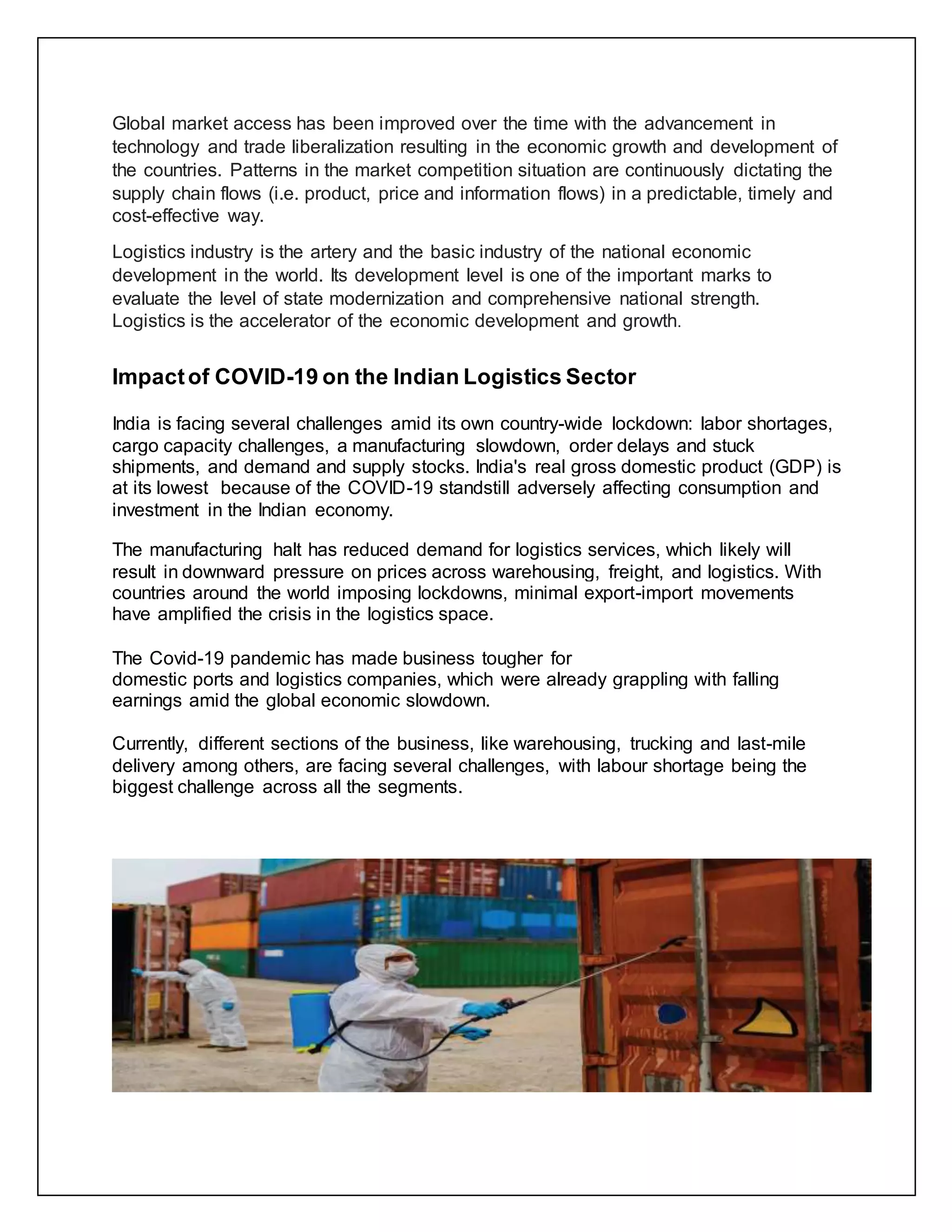 Role of logistics | DOCX