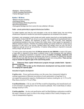 Role of logistics and infrastructure in the development of coal market ...