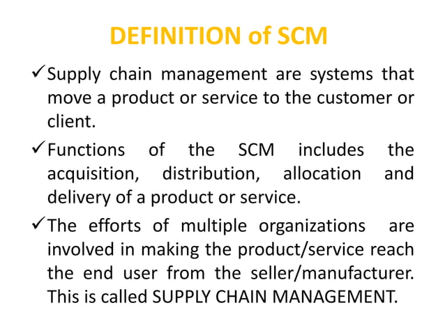 Role of logistics and scm om | PPT