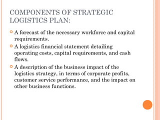 Role of logistics in competitive strategy | PPT