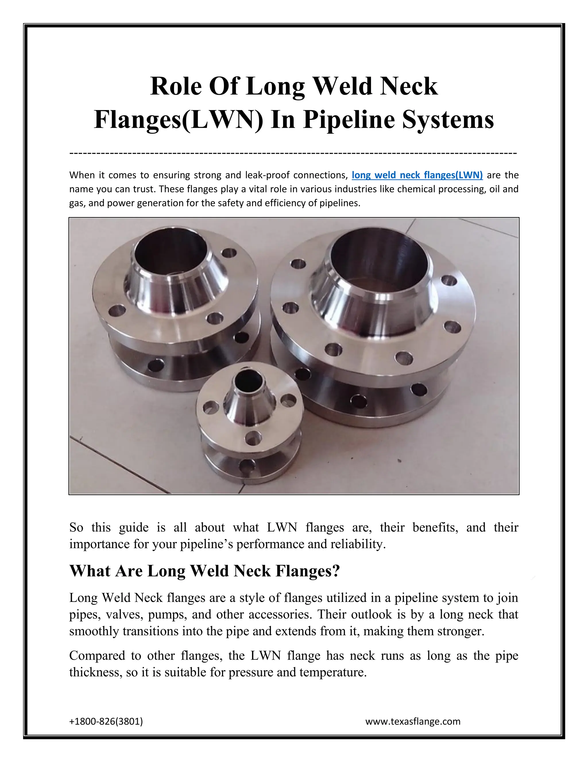 Role Of Long Weld Neck Flanges(LWN) In Pipeline Systems.pdf