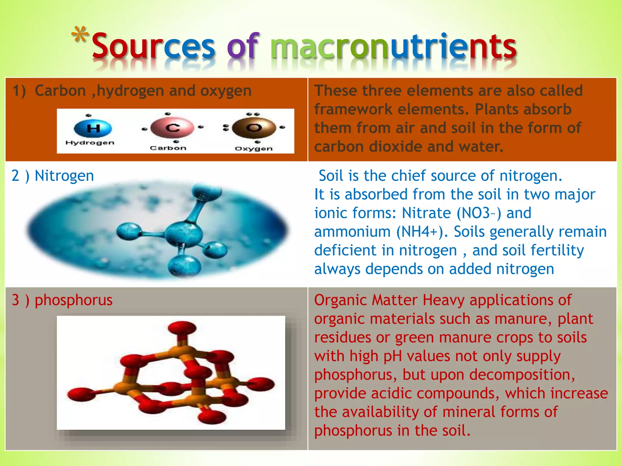 Role of macronutrients in plants | PPTX