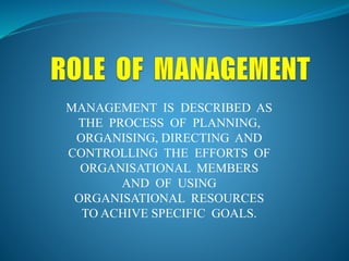 Role of management | PPTX