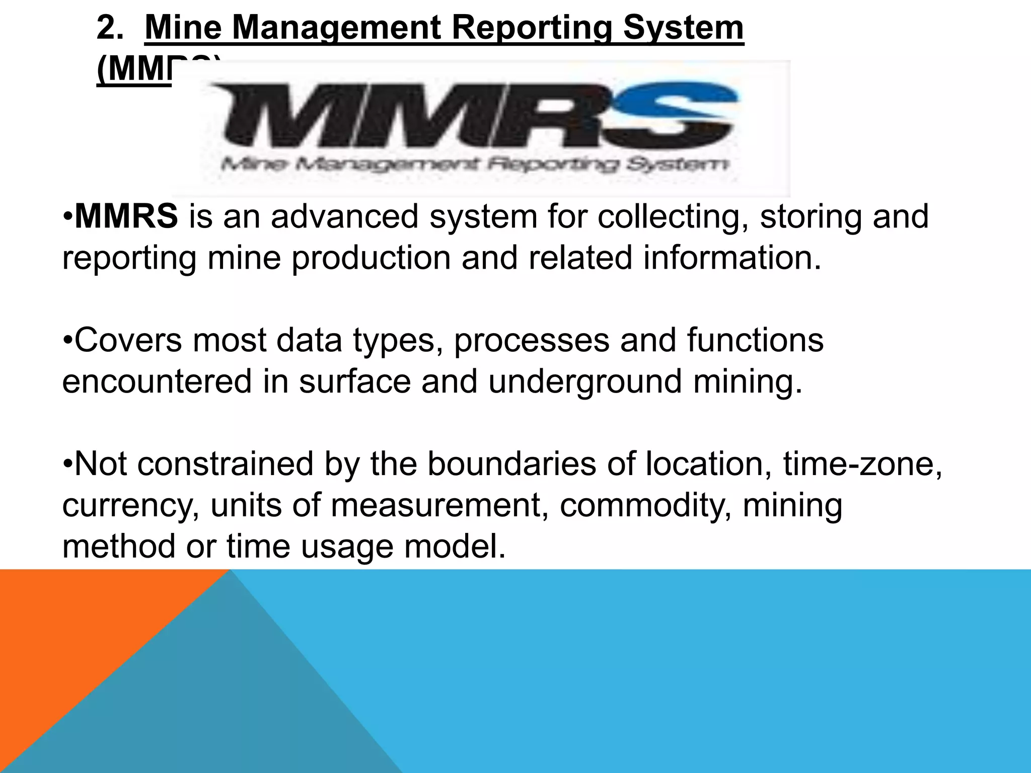 Role of management information systems in a mine. | PPTX