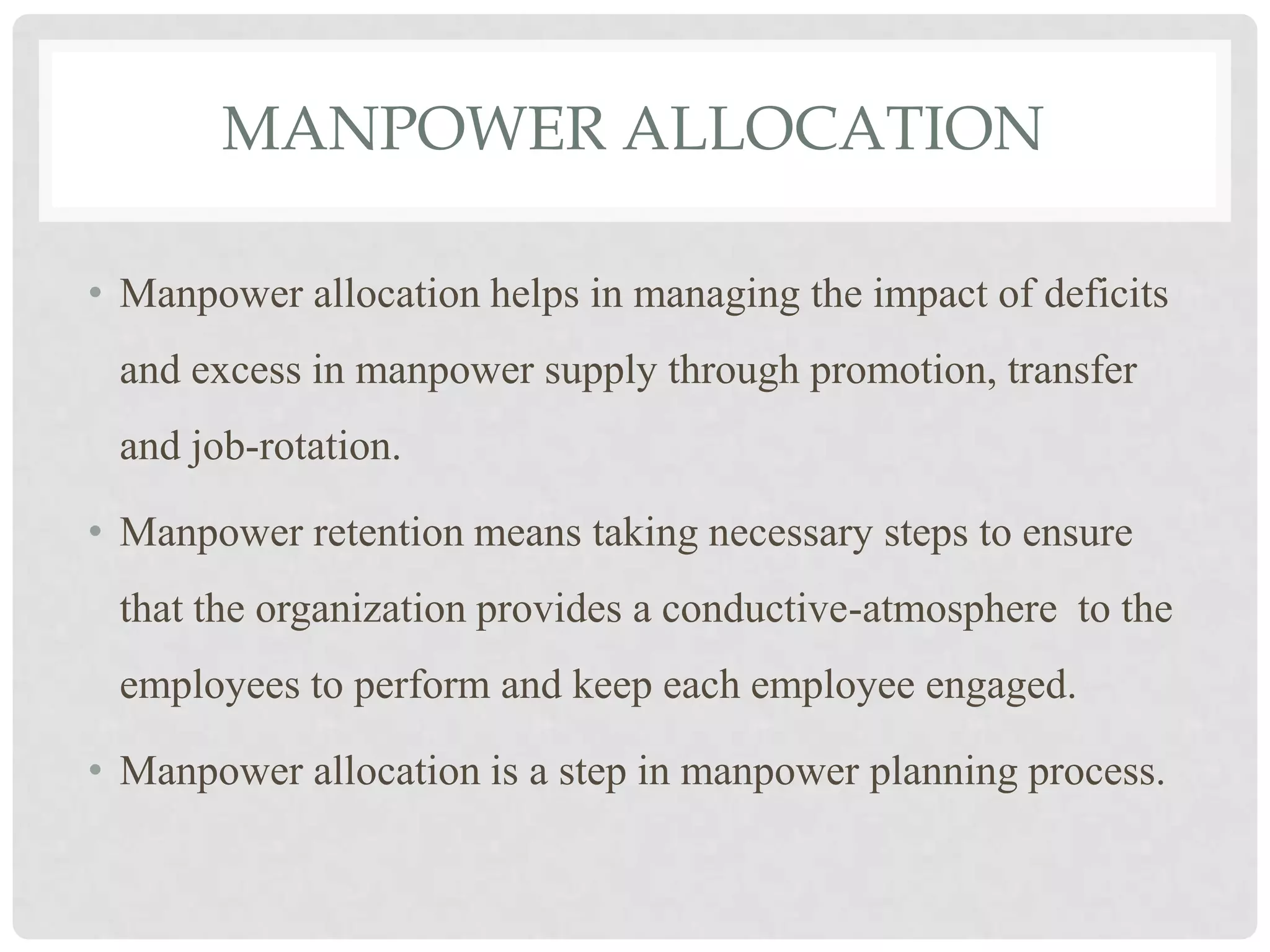 Role of management information systems in manpower allocation | PPTX