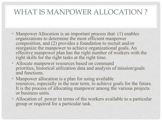 Role of management information systems in manpower allocation | PPTX ...