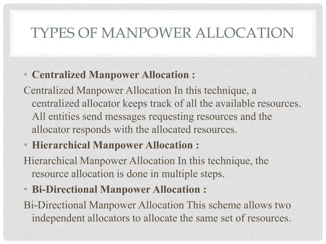 Role of management information systems in manpower allocation | PPTX ...