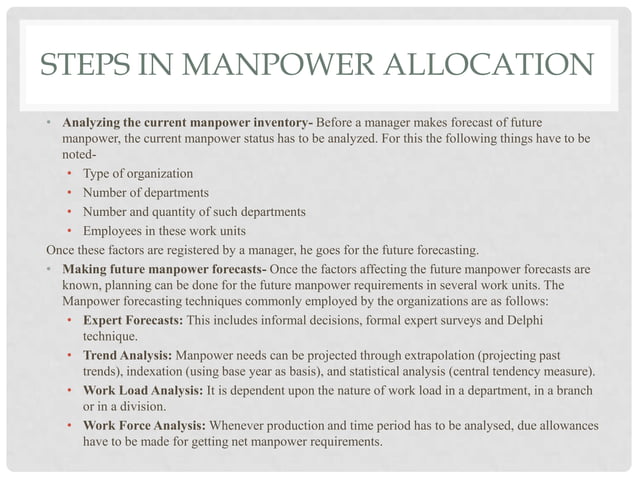 Role of management information systems in manpower allocation | PPTX ...