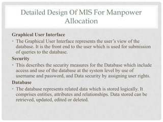 Role of management information systems in manpower allocation | PPTX