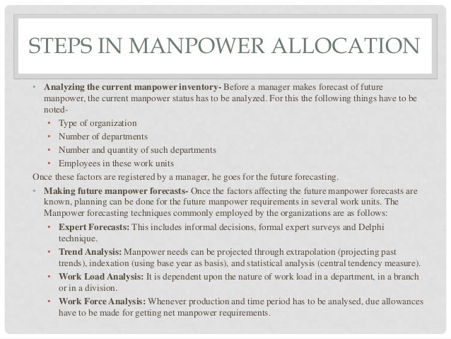 Role of management information systems in manpower allocation Role of management information systems in manpower allocation