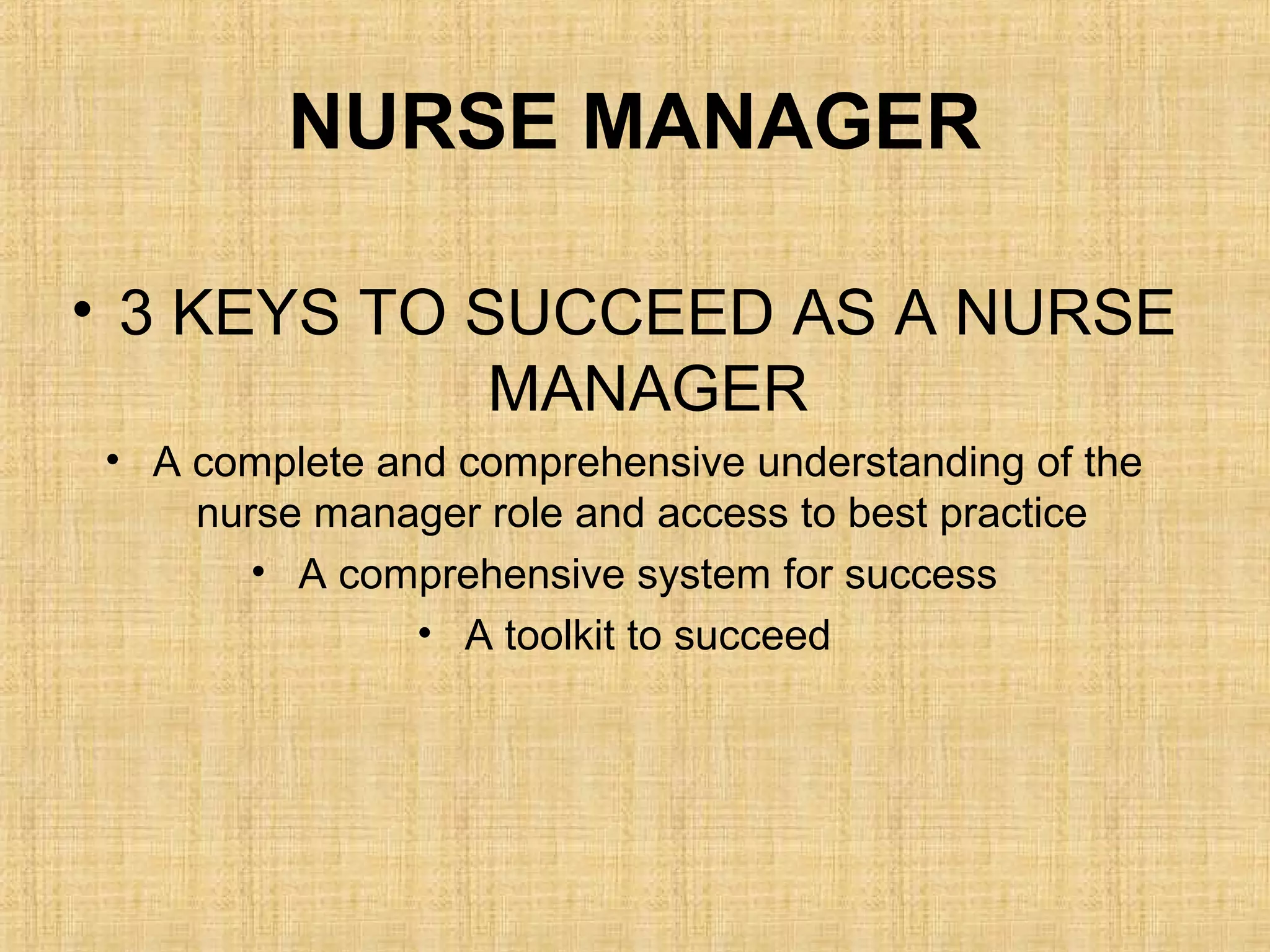 Role of management in nursing profession | PPT