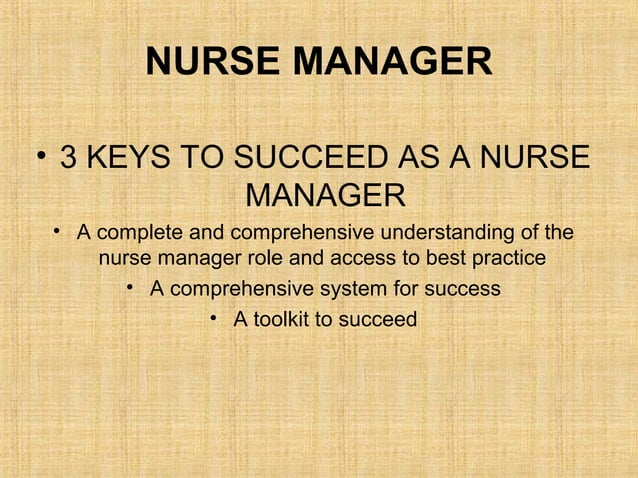 Role of management in nursing profession | PPT
