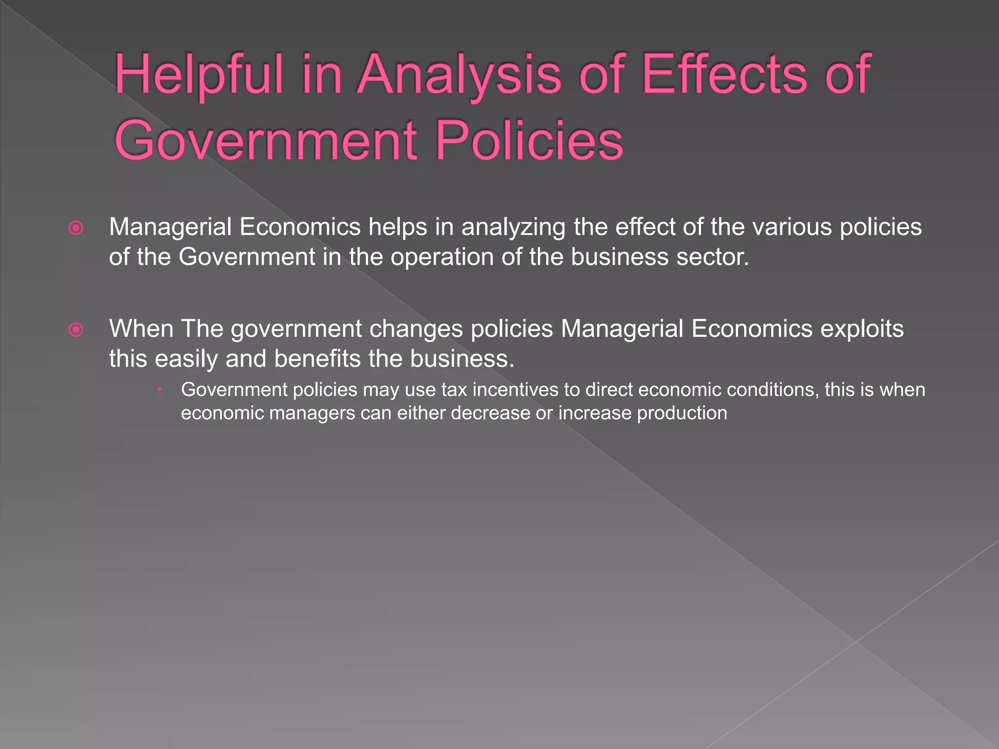 Role of Managerial Economics in Decision Making | PPTX