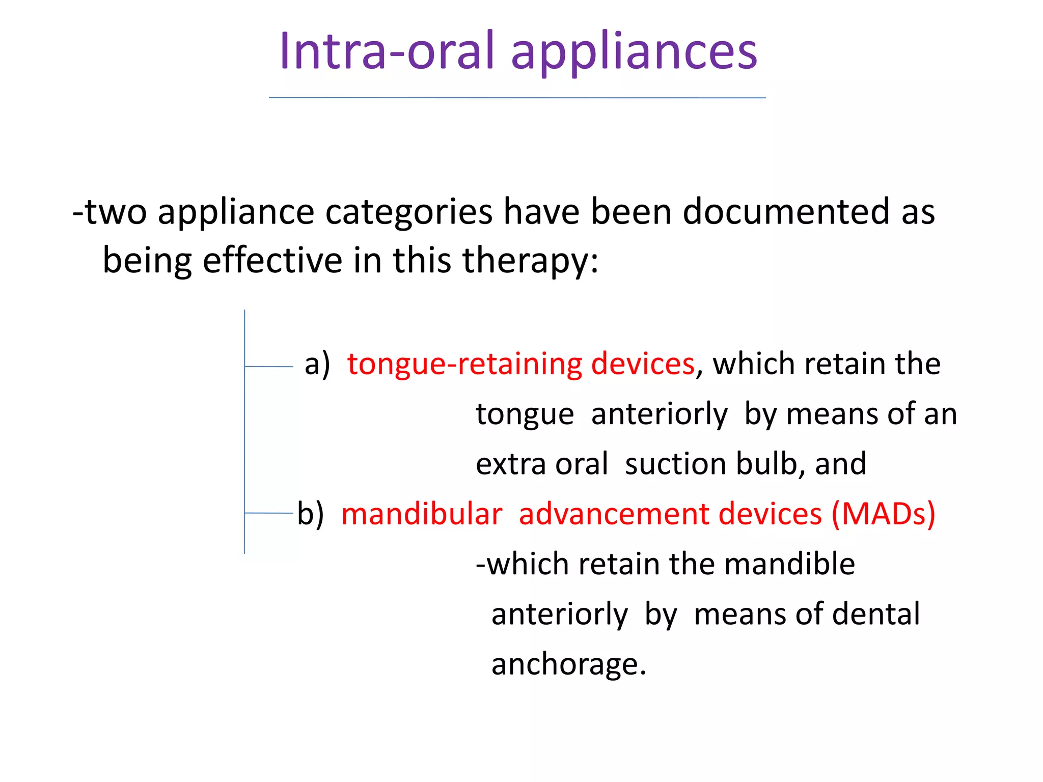 Role of mandibular advancement splint in sleep apnoea | PPTX