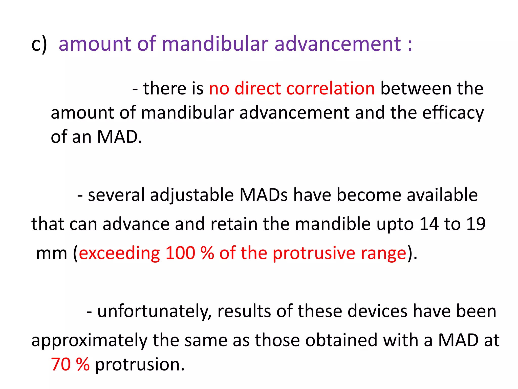 Role of mandibular advancement splint in sleep apnoea | PPTX