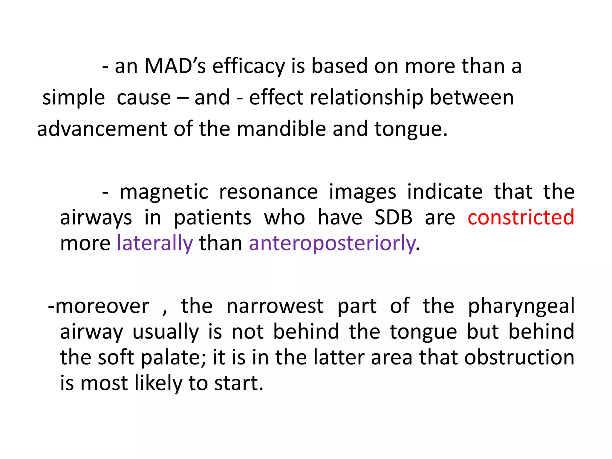 Role of mandibular advancement splint in sleep apnoea | PPTX