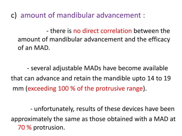 Role of mandibular advancement splint in sleep apnoea | PPTX | Ear ...