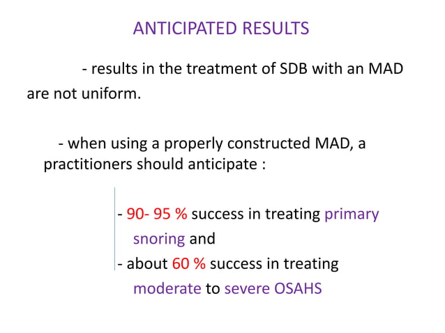 Role of mandibular advancement splint in sleep apnoea | PPTX | Ear ...