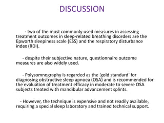 Role of mandibular advancement splint in sleep apnoea | PPTX