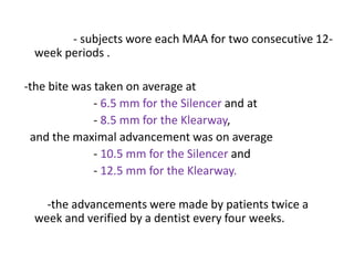 Role of mandibular advancement splint in sleep apnoea | PPTX