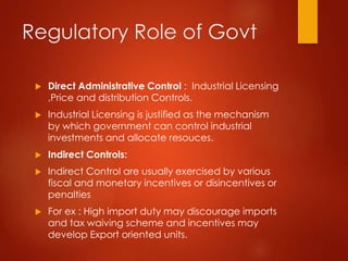 Role of market and govt in an economy | PPTX