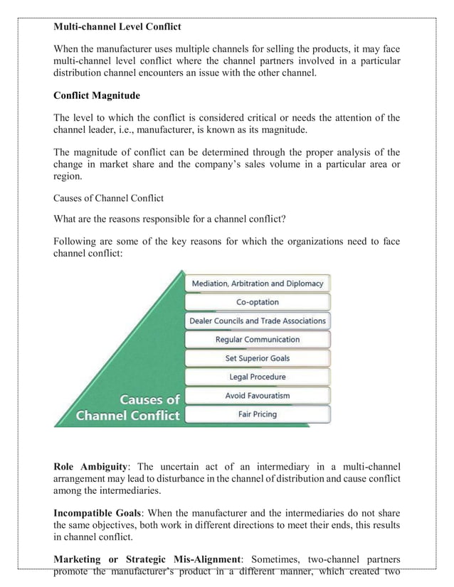 Role of Marketing Channels – Channel Design & Channel Conflicts | PDF