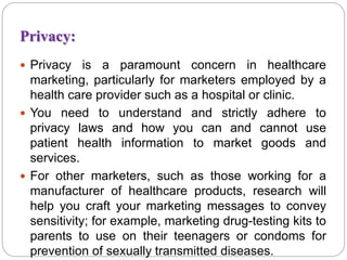 Role of marketing in healthcare industry | PPTX