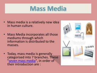 Role of mass media | PPTX