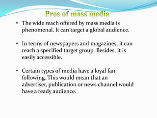 Role of Mass Media in Health Care | PPTX