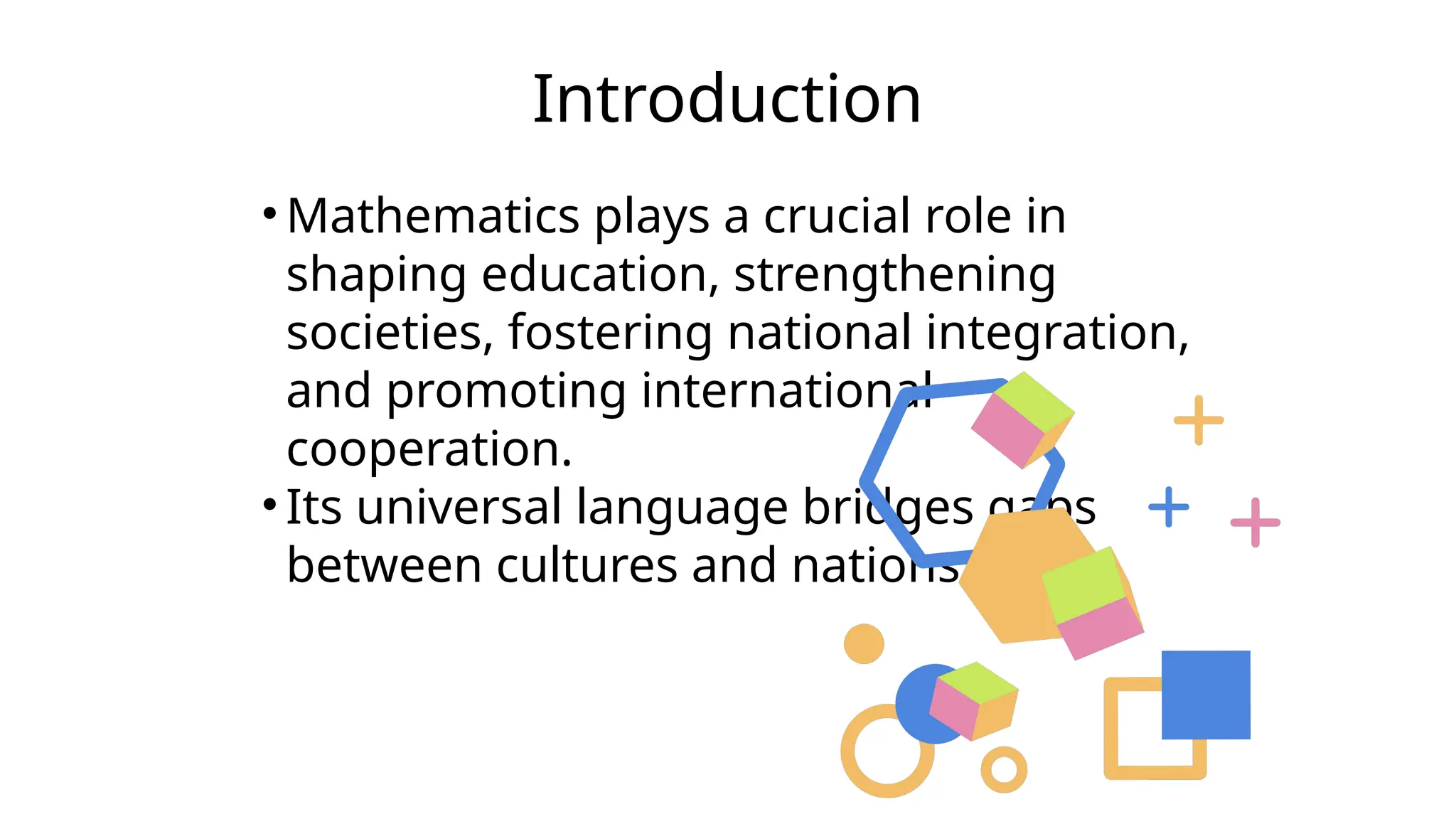 Mathematics: Key to Education and Progress | PPTX