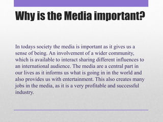 Role of media in our lives | PPTX