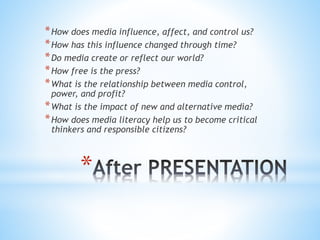 Role of media | PPTX