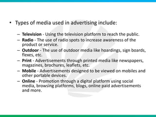 Role of media in advertising pdpl | PPTX