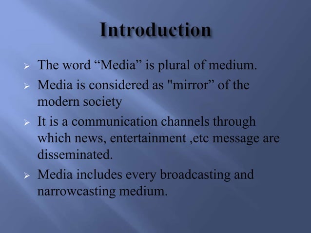 Role of media in current scenario | PPTX