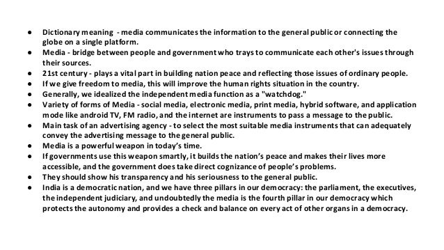 Role of Media in Democracy.pptx | Civic affairs | Politics