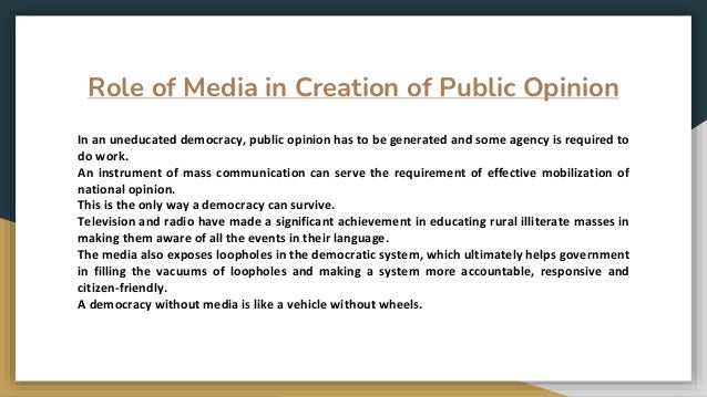 Role of Media in Democracy.pptx | Civic affairs | Politics
