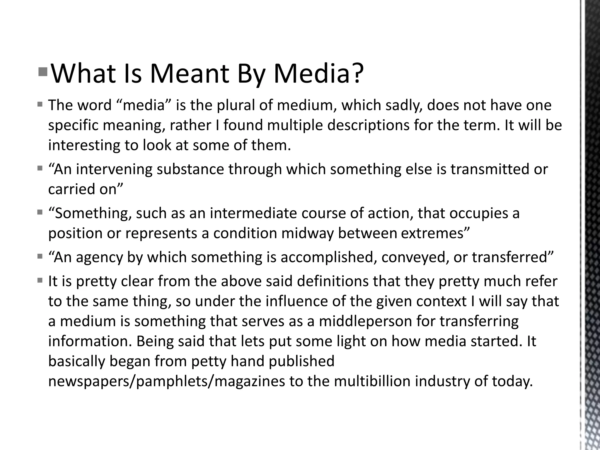Role of media in our society | PPTX