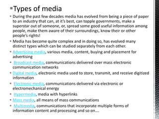Role of media in our society | PPTX
