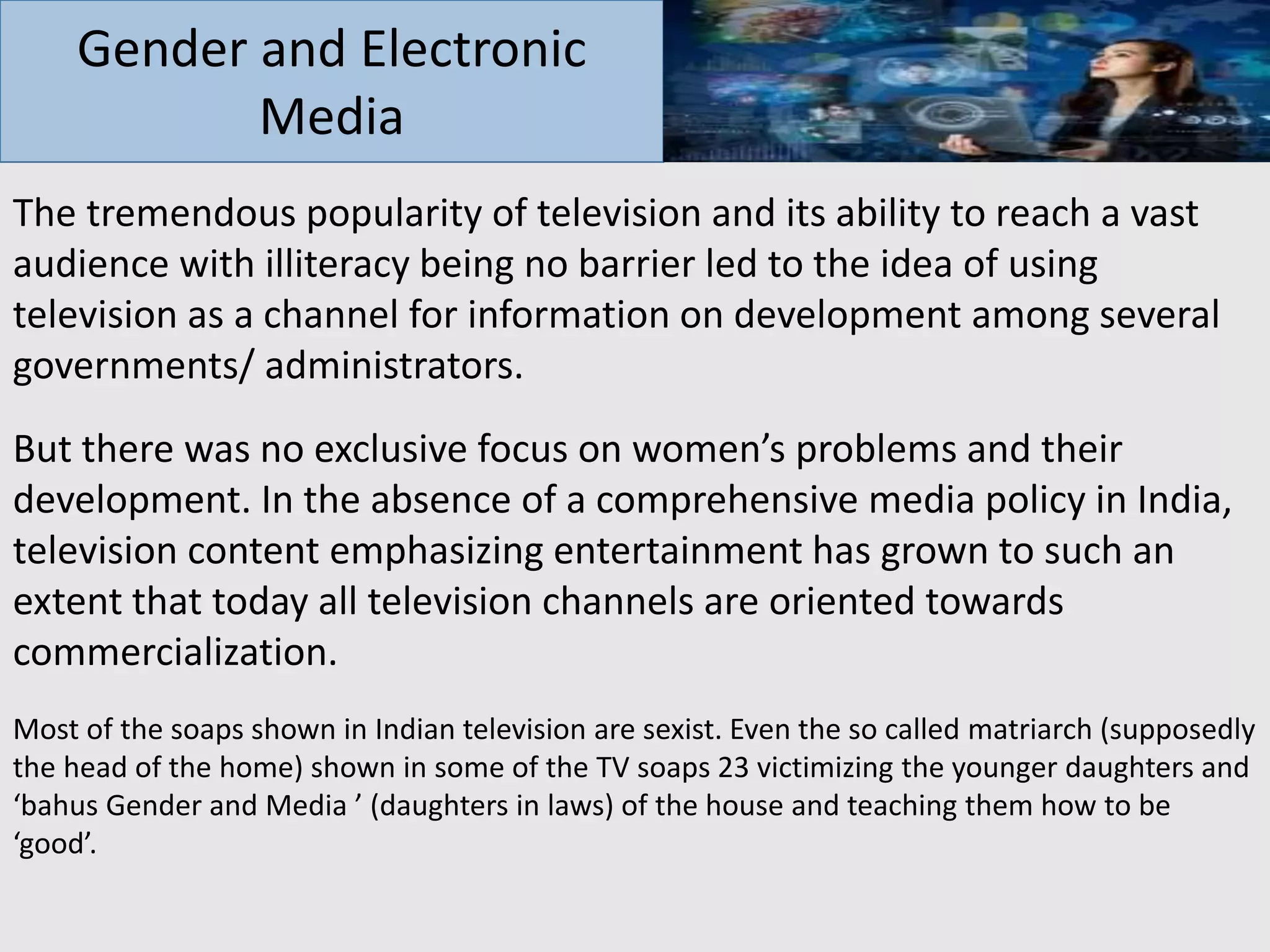 Role of media in Propagation of Gender Equality in School and Society ...