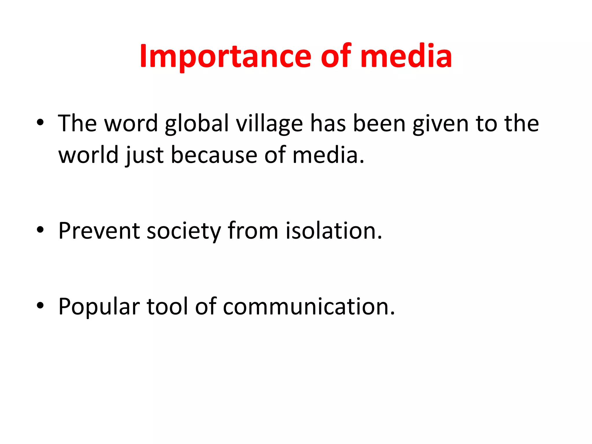 Role of media in society | PPTX