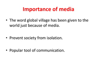 Role of media in society | PPTX