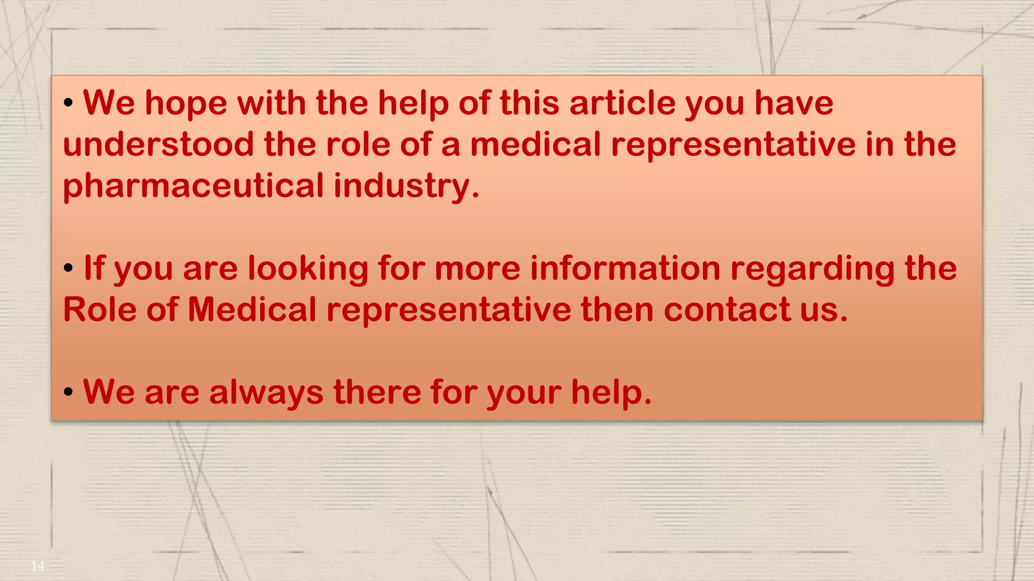 Role of Medical Representative | Pharmaadda | PPTX