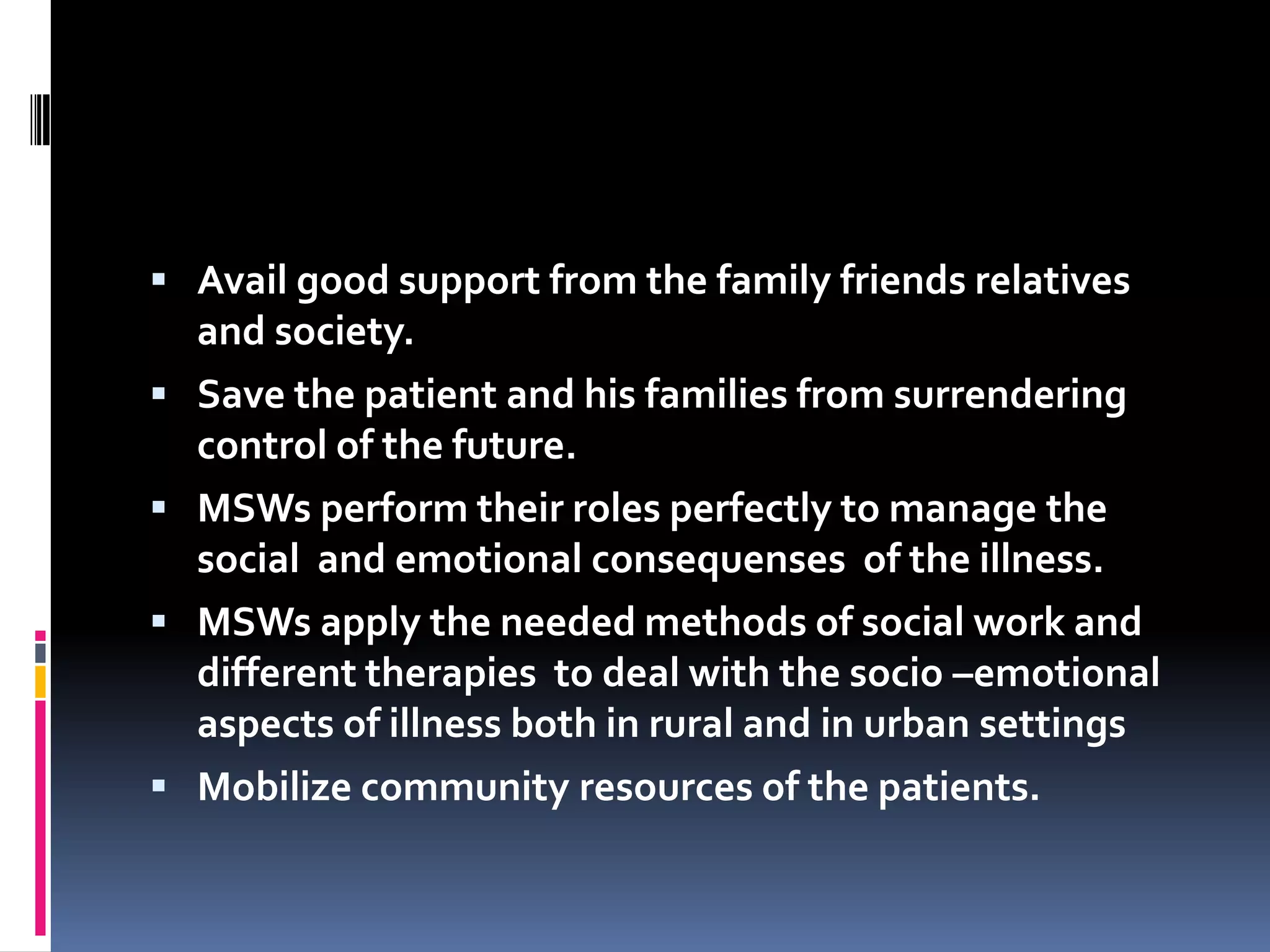 Role of medical social worker in hospital | PPTX